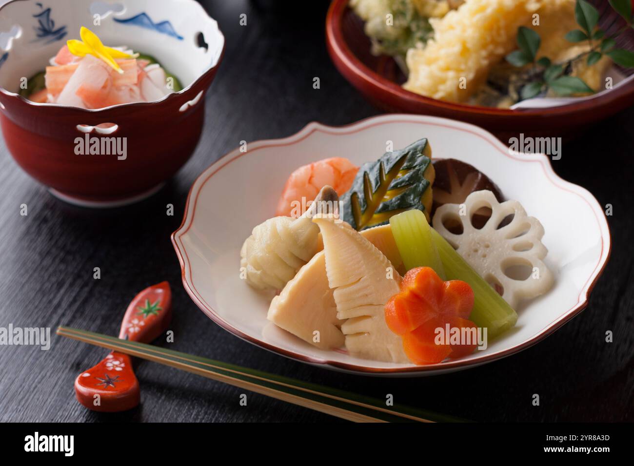 Simmered dishes of kaiseki cuisine Stock Photo - Alamy