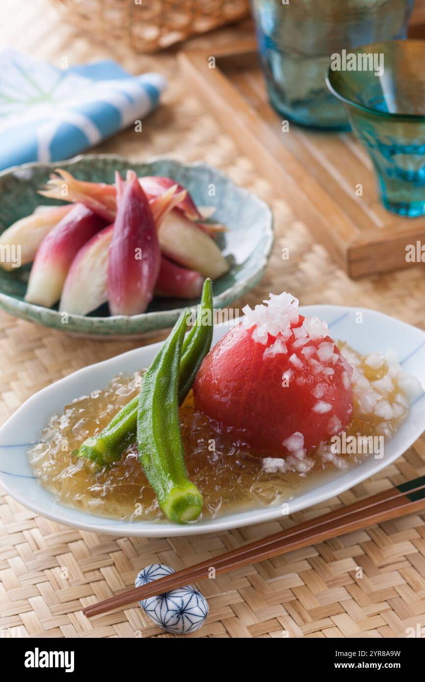 Japanese chilled tomato with Gelée Stock Photo - Alamy
