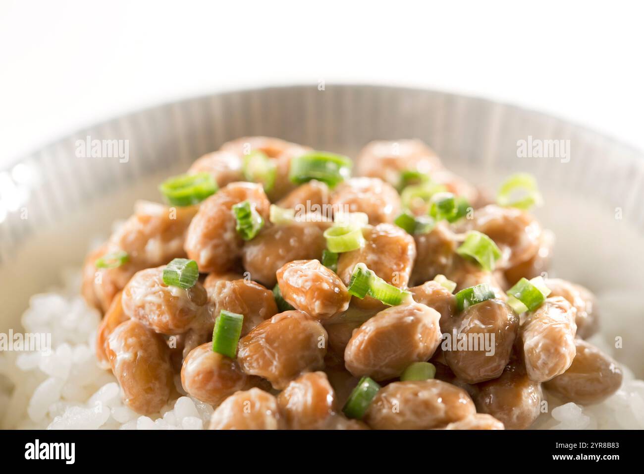 Rice and natto Stock Photo - Alamy
