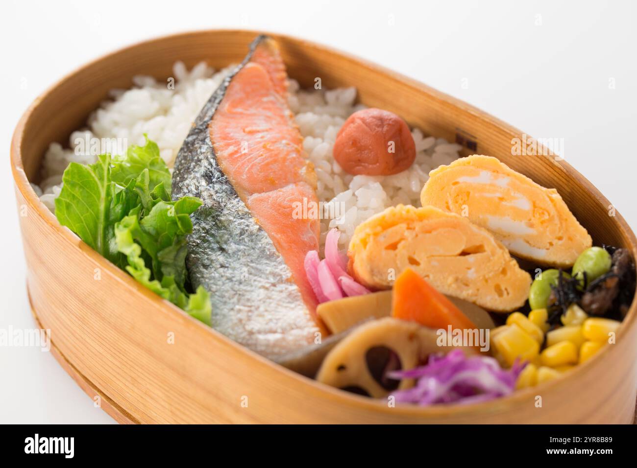 Salmon Box Lunch Stock Photo - Alamy