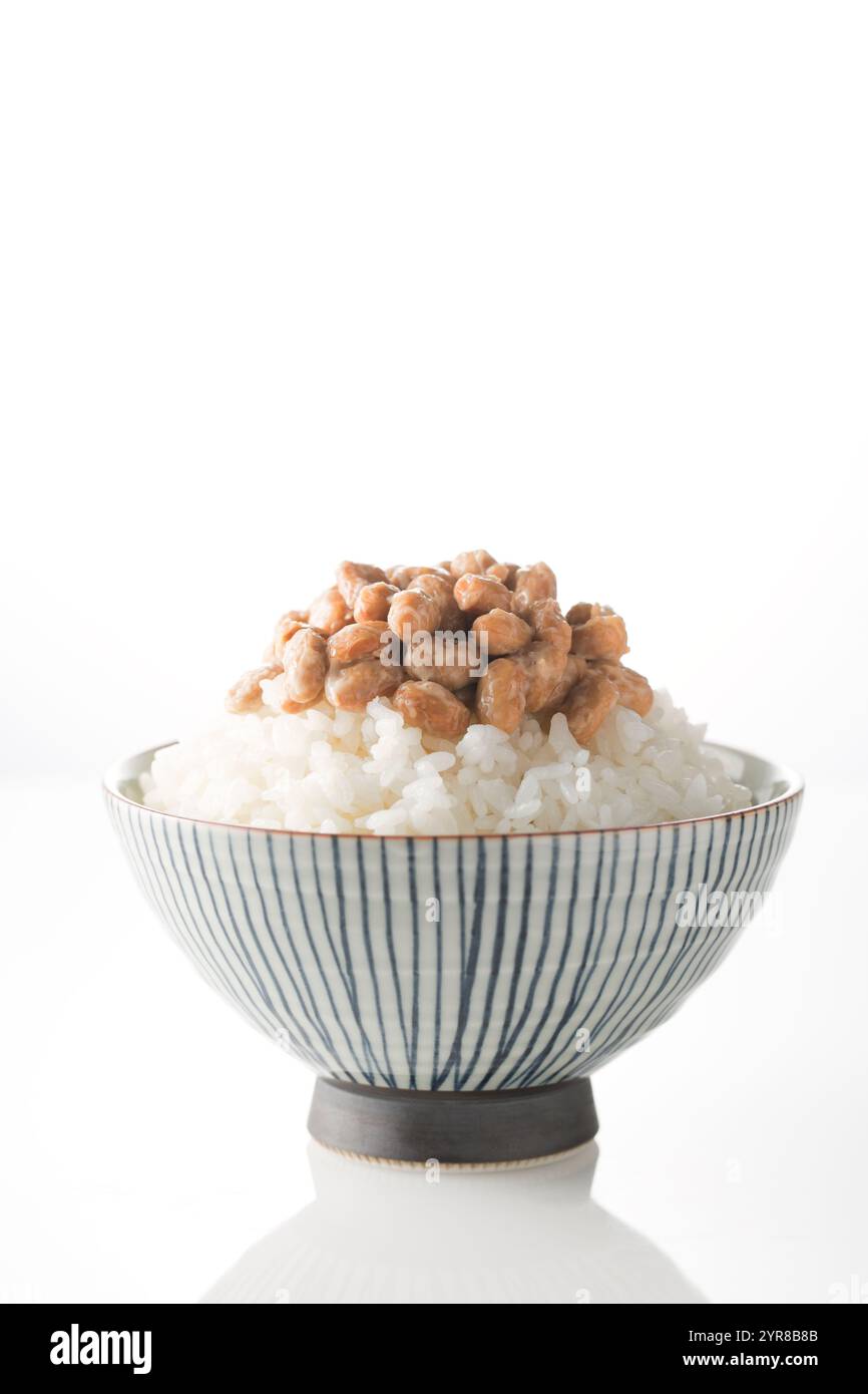 Rice and natto Stock Photo - Alamy
