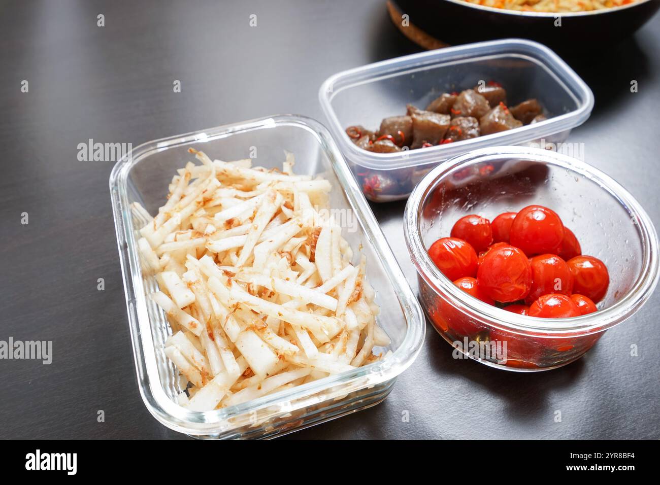 Reserve dishes, precooked food stock, packed lunches Stock Photo - Alamy