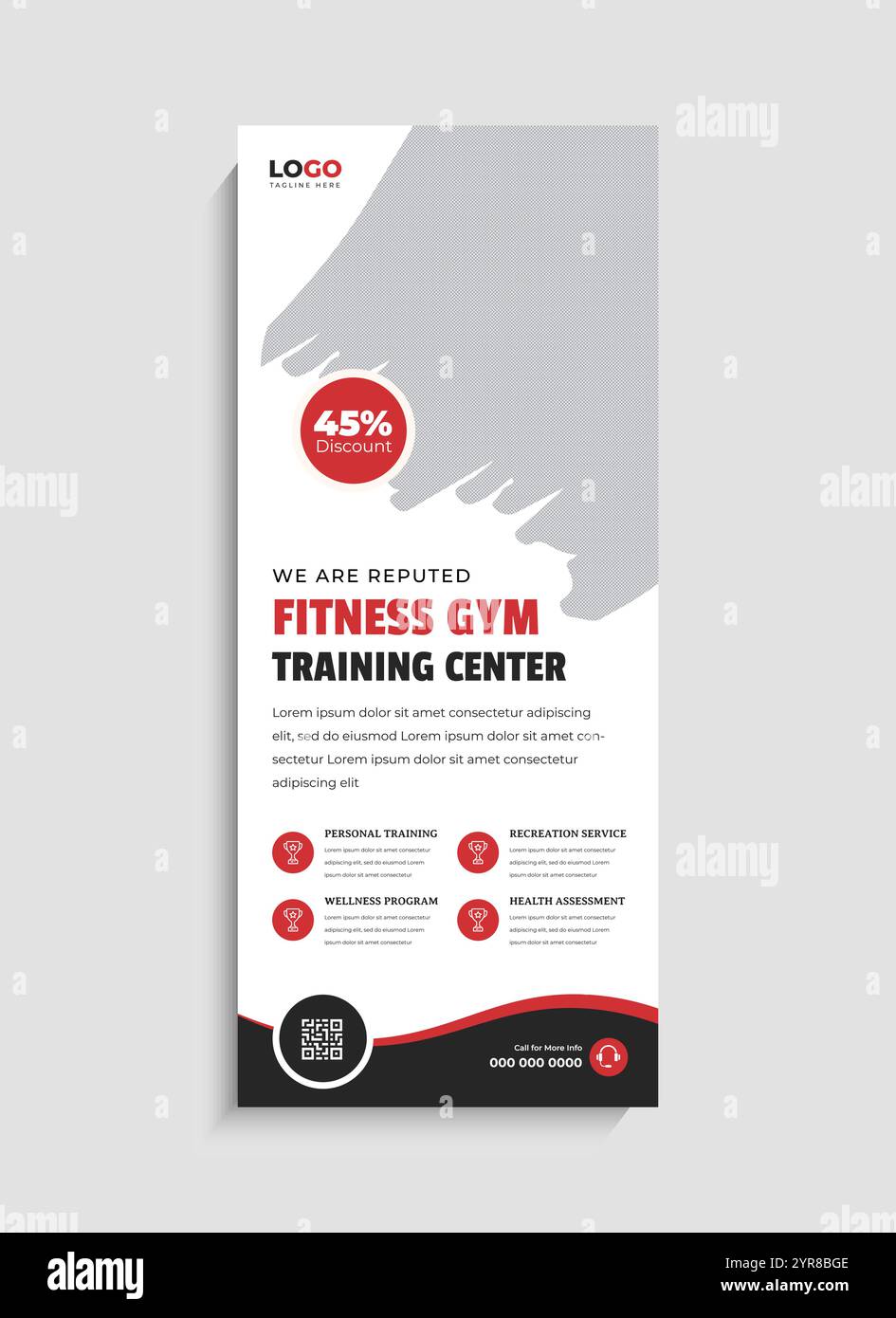 Fitness Gym business standee roll up banner template design Stock ...