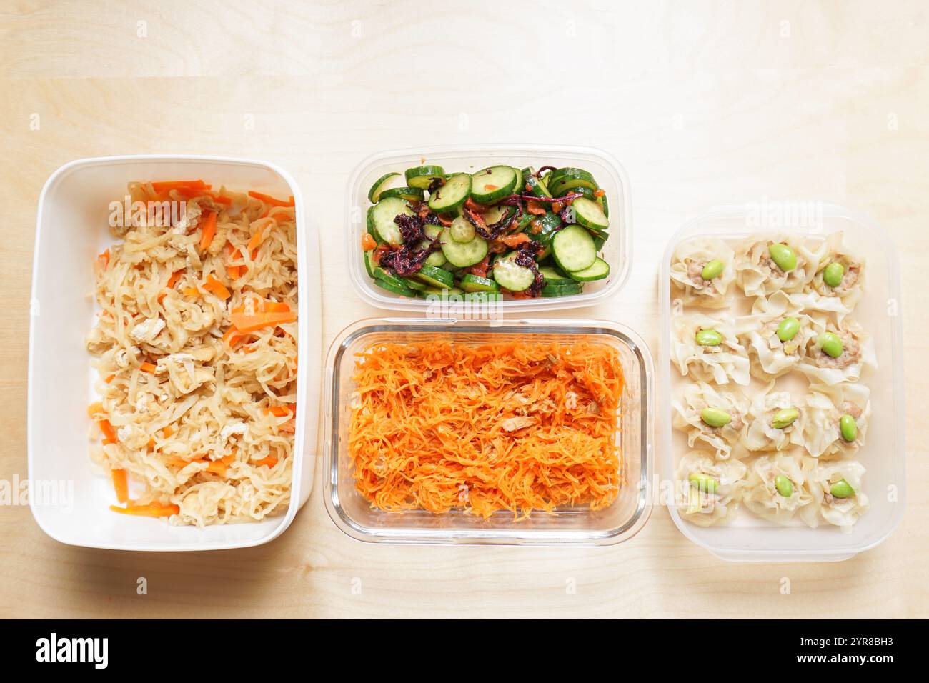 Reserve dishes, precooked food stock, packed lunches Stock Photo - Alamy