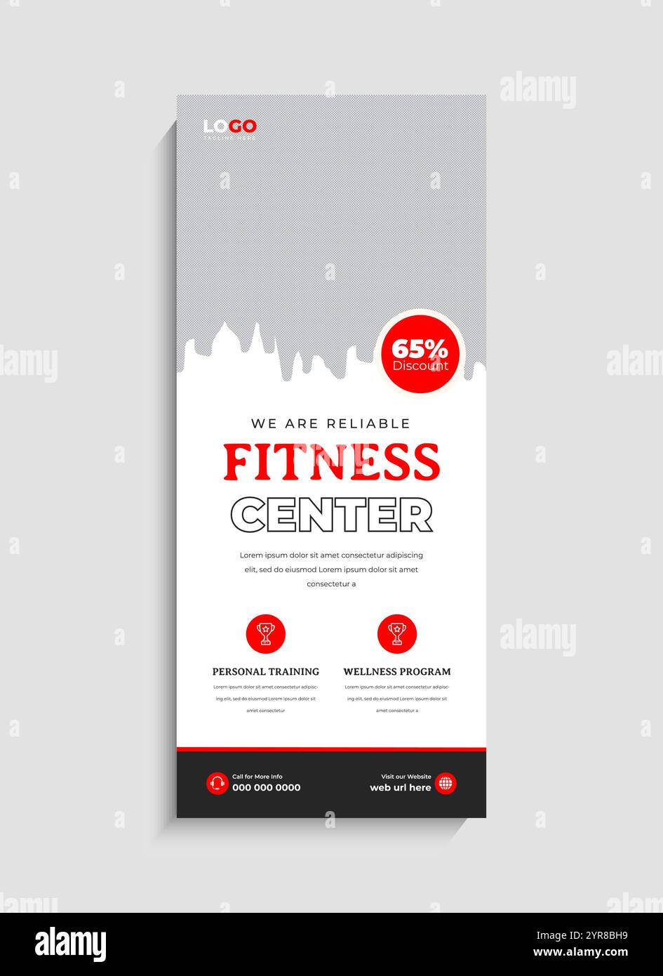 Fitness Gym business standee roll up banner template design Stock ...