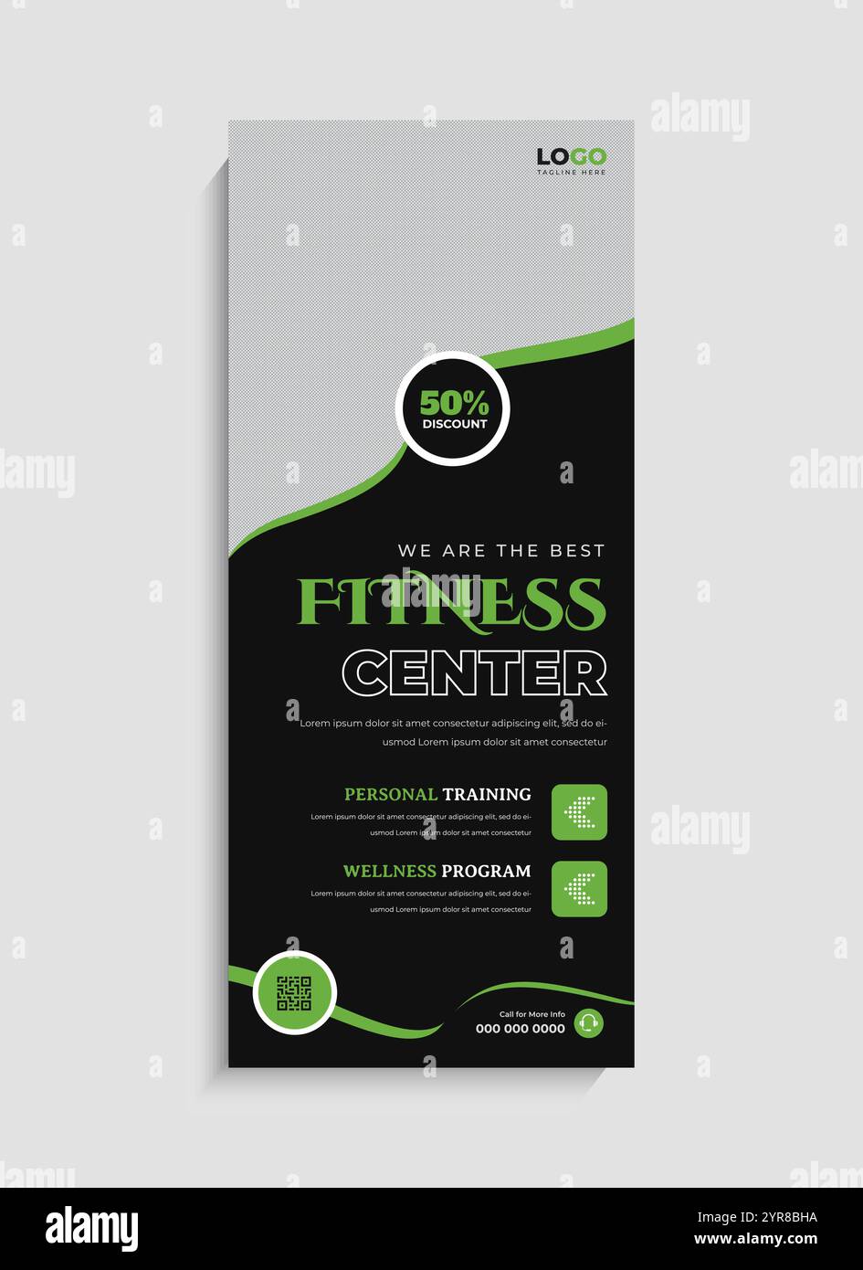 Fitness Gym business standee roll up banner template design Stock ...
