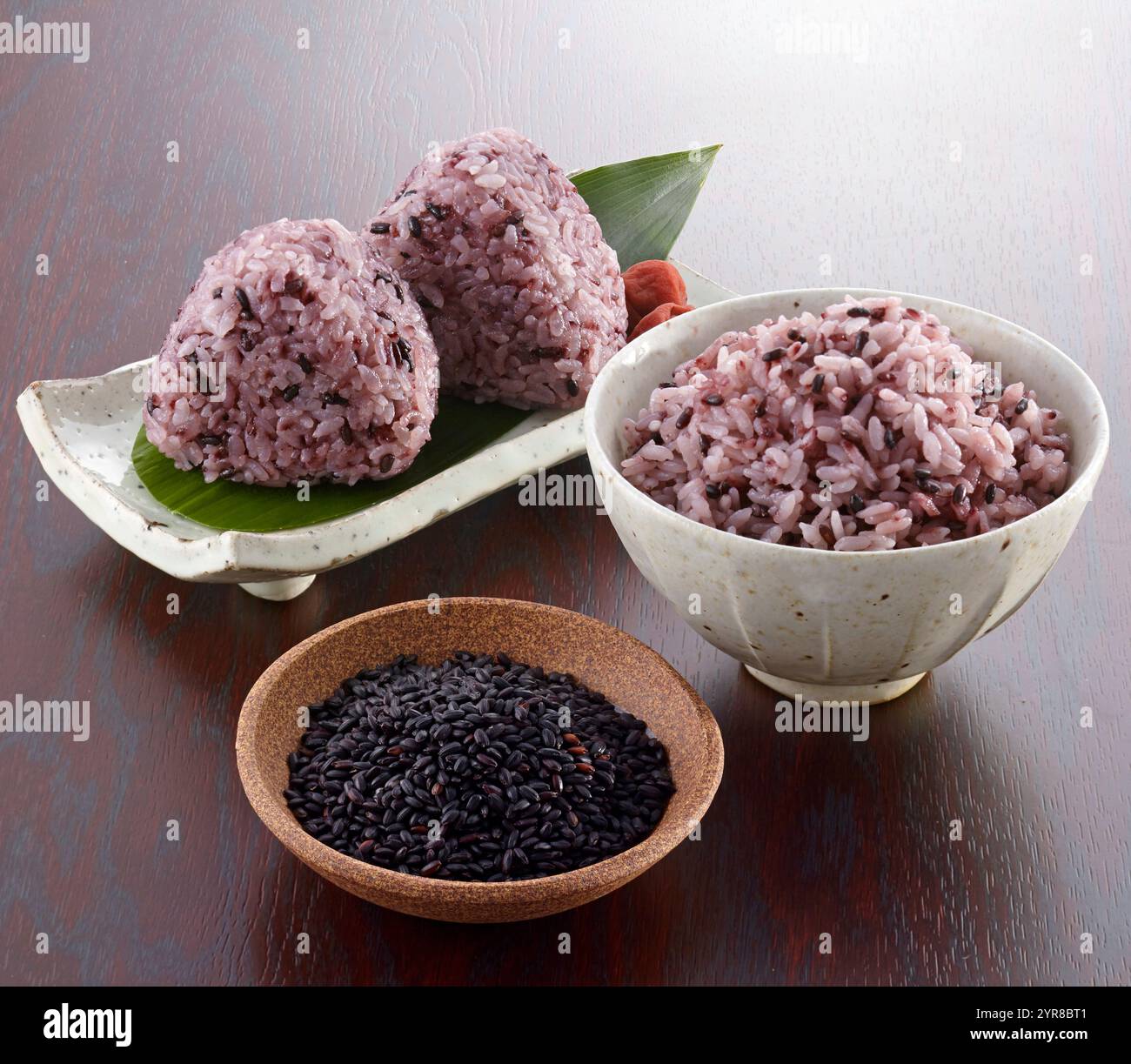 Black rice rice balls and rice Stock Photo - Alamy