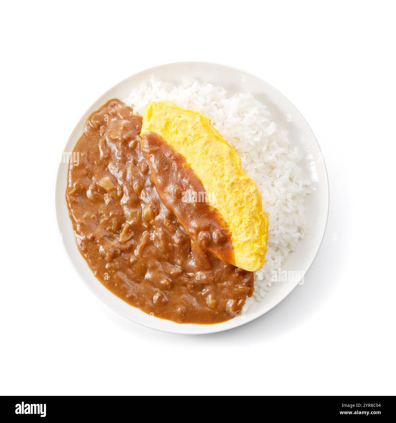 Curry rice with omelette topping - omelette curry Stock Photo - Alamy
