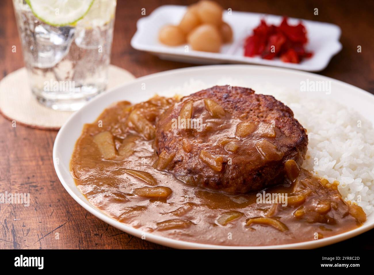 Hamburger steak curry Stock Photo - Alamy
