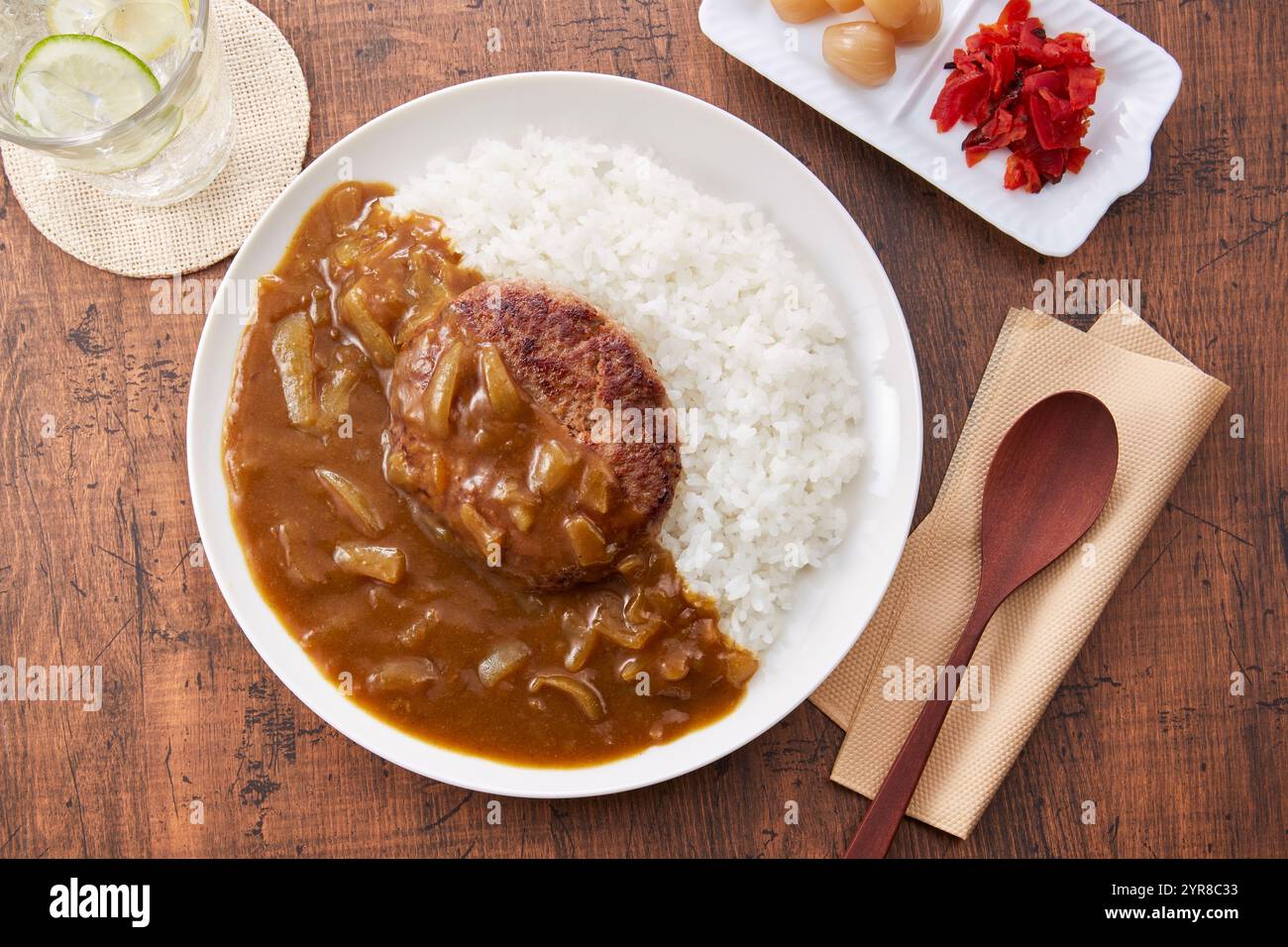 Hamburger steak curry Stock Photo - Alamy