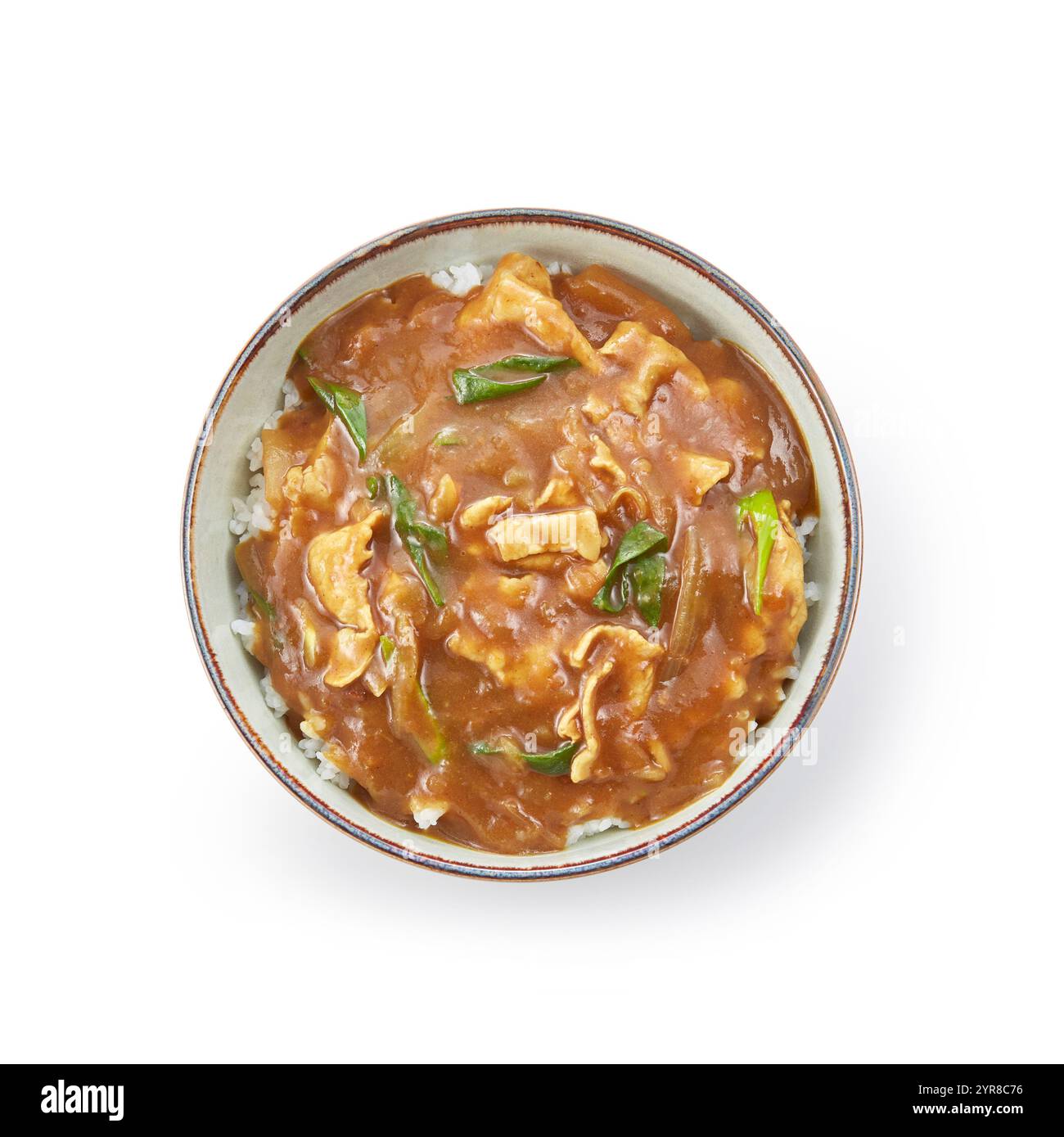 Bowl of curry and rice Cut Out Stock Images & Pictures - Alamy