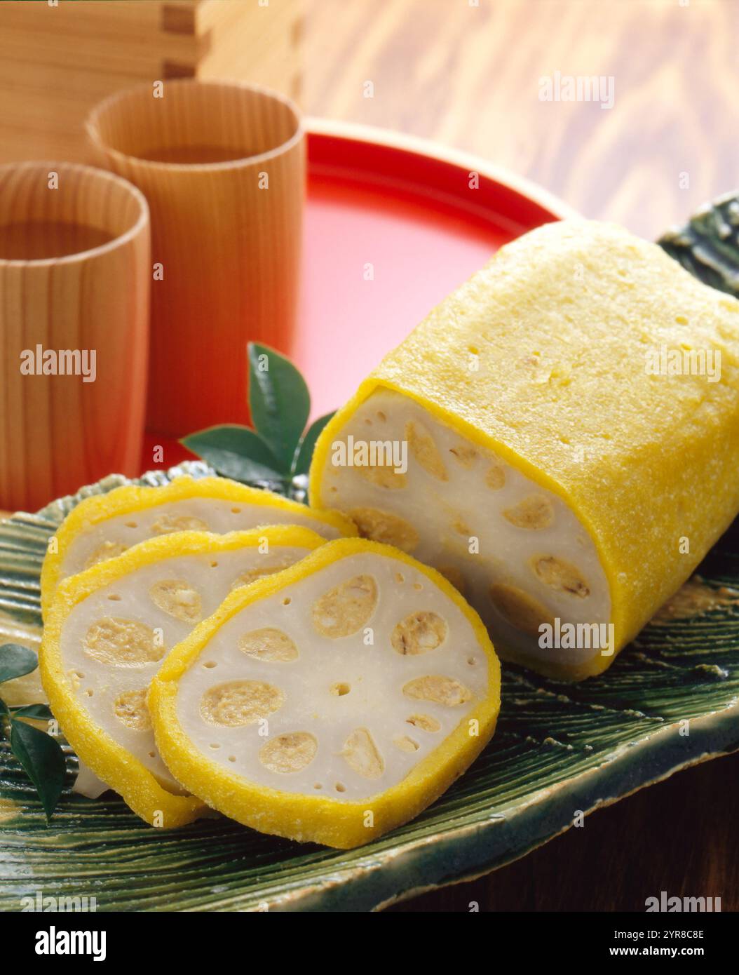 Mustard-stuffed Lotus Root, Karashi Renkon Stock Photo - Alamy