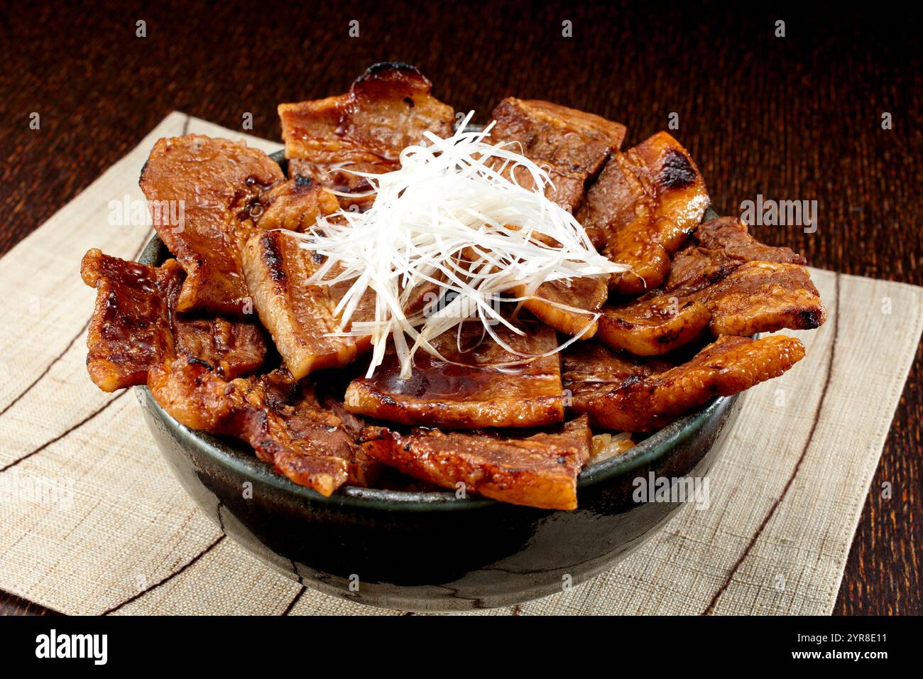 pork rice bowl Stock Photo - Alamy