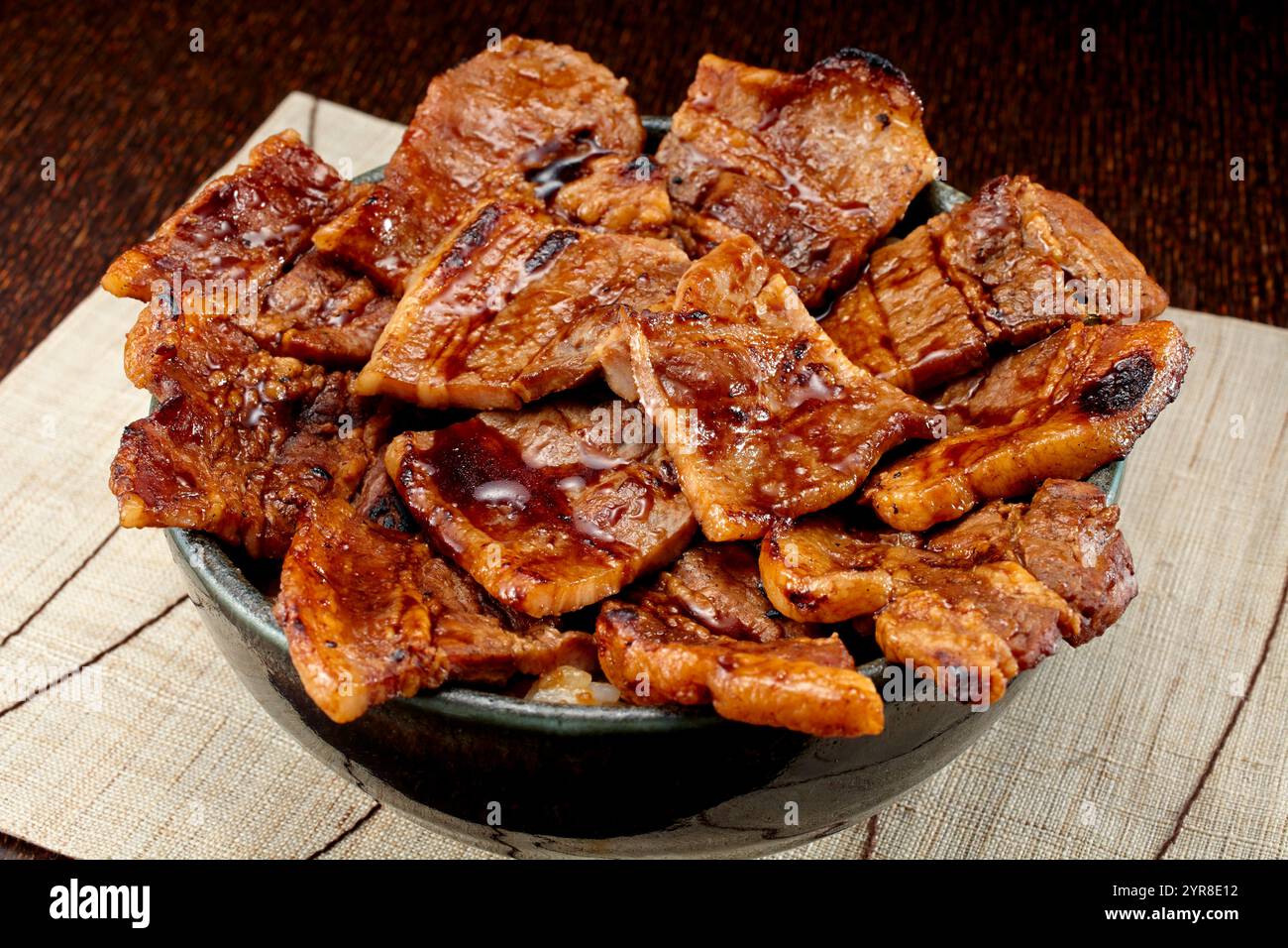 pork rice bowl Stock Photo - Alamy