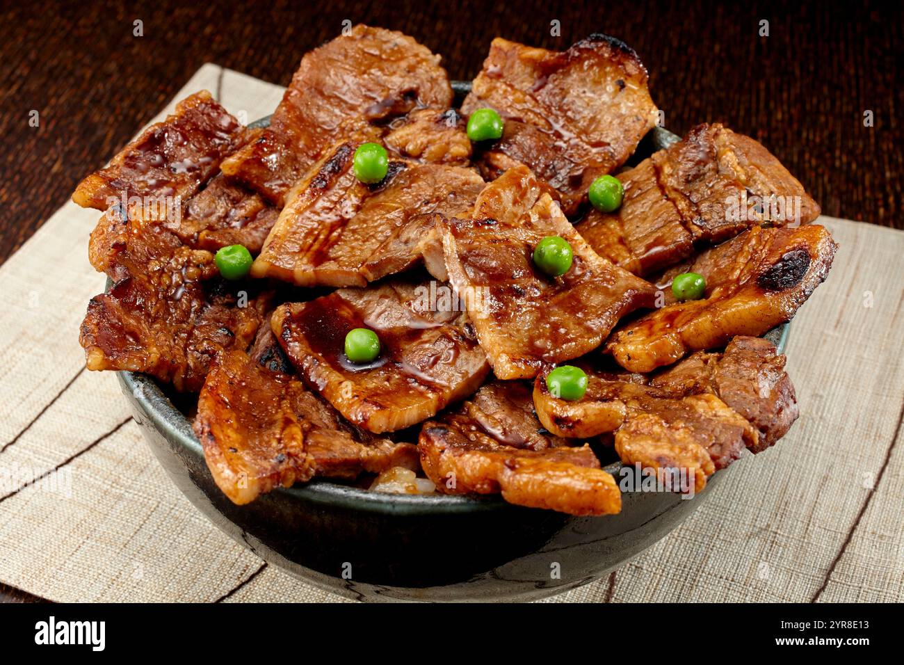 pork rice bowl Stock Photo - Alamy