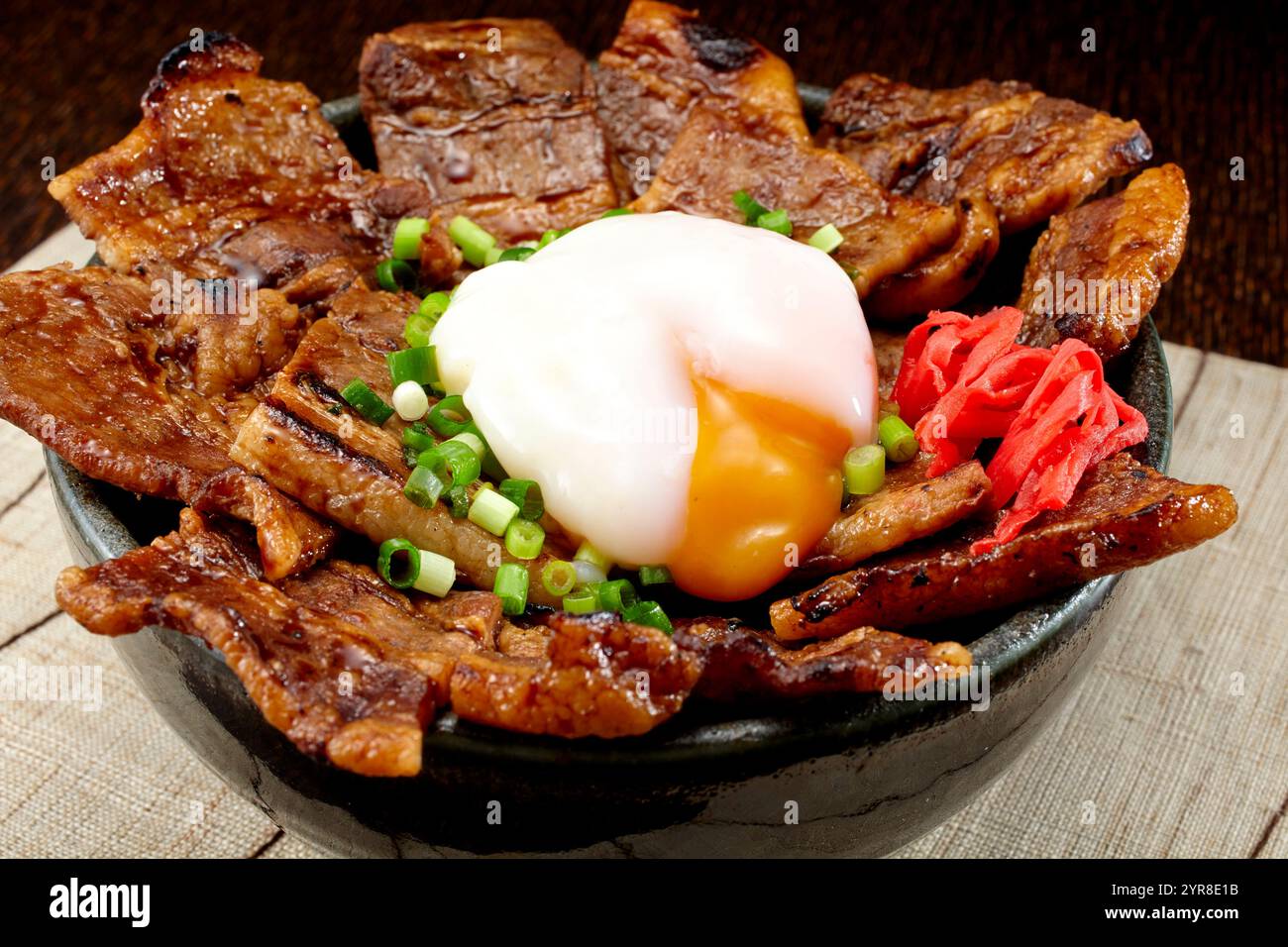 pork rice bowl Stock Photo - Alamy