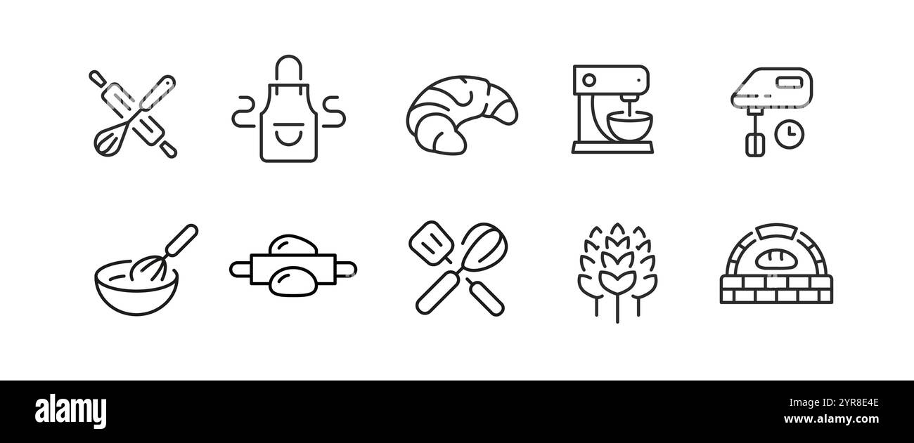 Bakery Icons Set Stock Vector Image & Art - Alamy