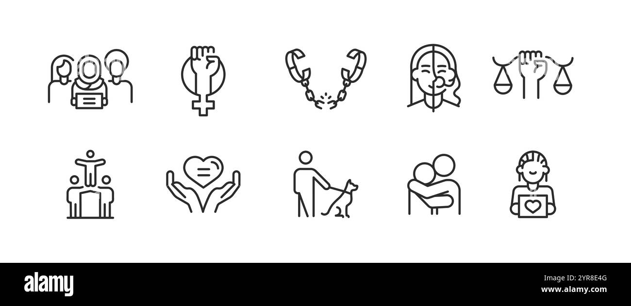 Equality Icon Set Stock Vector Image & Art - Alamy