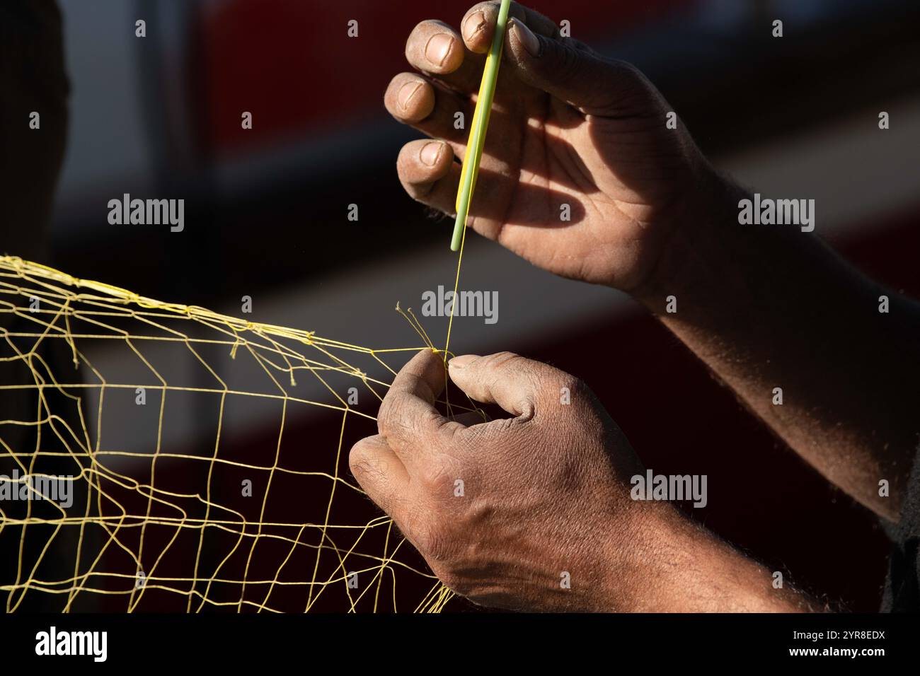 Fishing net (or fishnet) is one of the oldest tools for fishing Stock ...