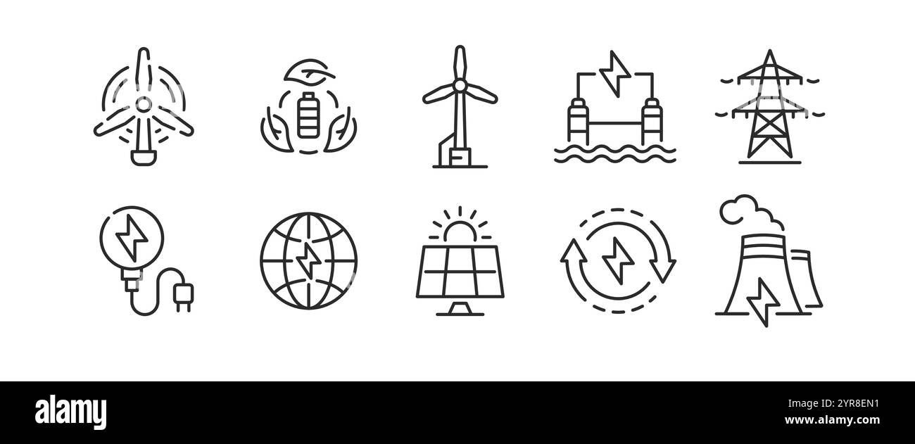 Electricity Icon Set Stock Vector Image & Art - Alamy