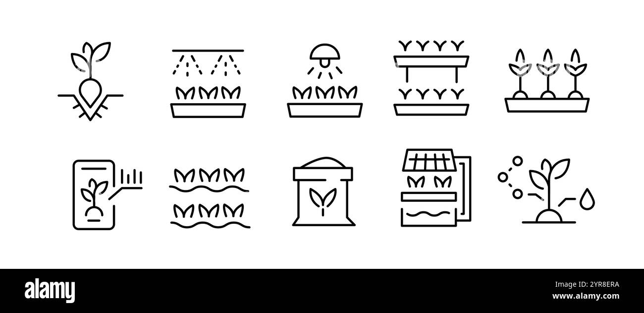 Growing Farming Icon Set Stock Vector Image & Art - Alamy