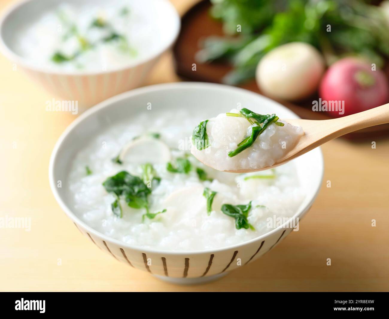 rice gruel with seven herbs Stock Photo - Alamy