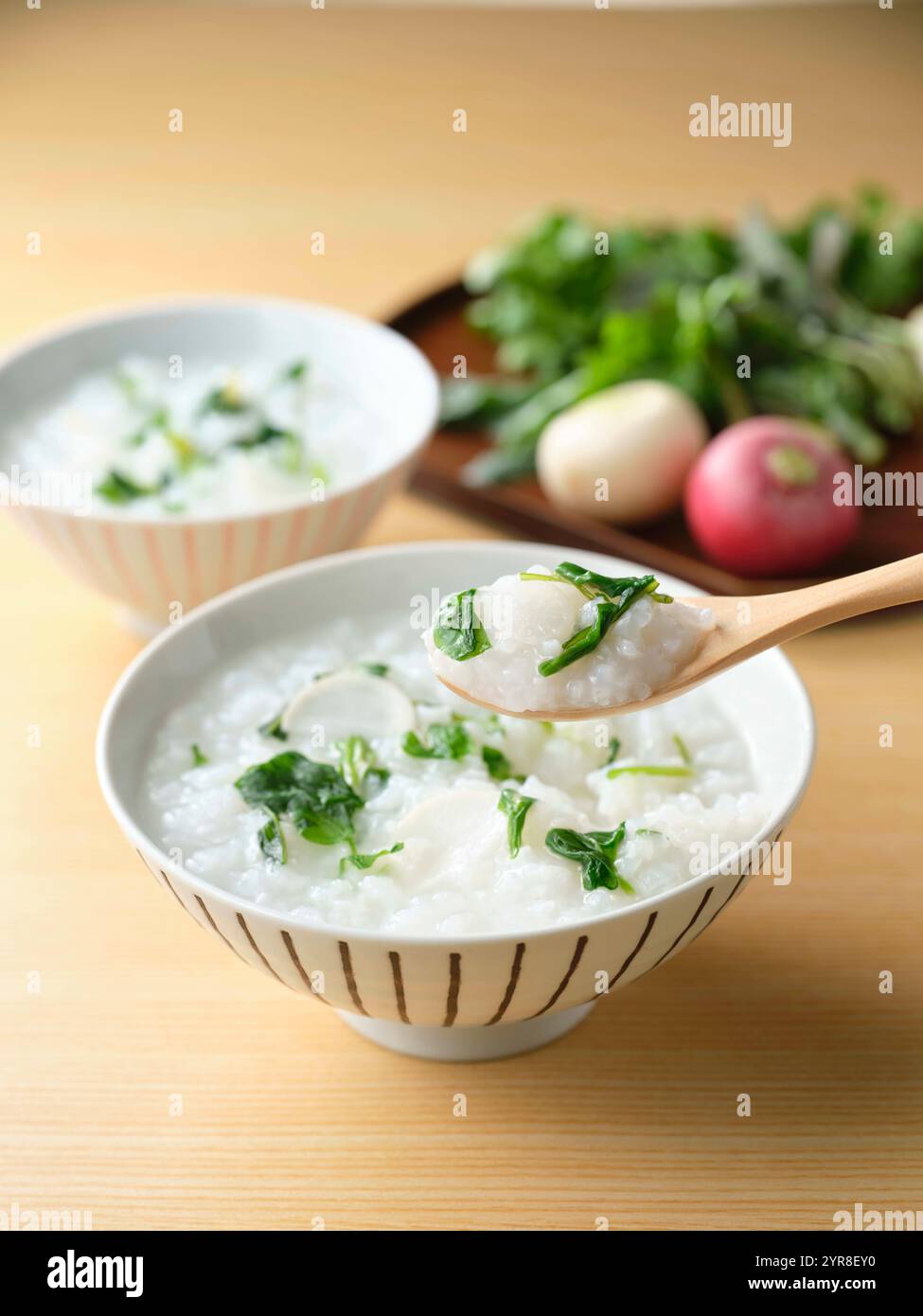 rice gruel with seven herbs Stock Photo - Alamy