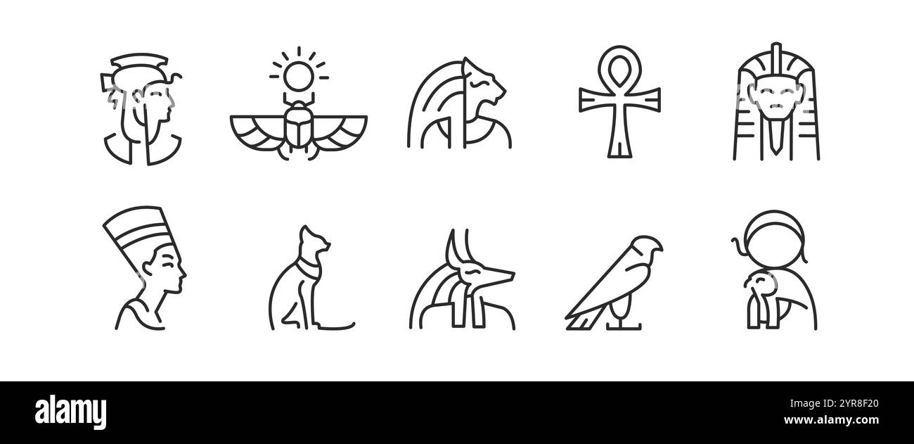 Ancient Egypt Gods Icon Set Stock Vector Image & Art - Alamy