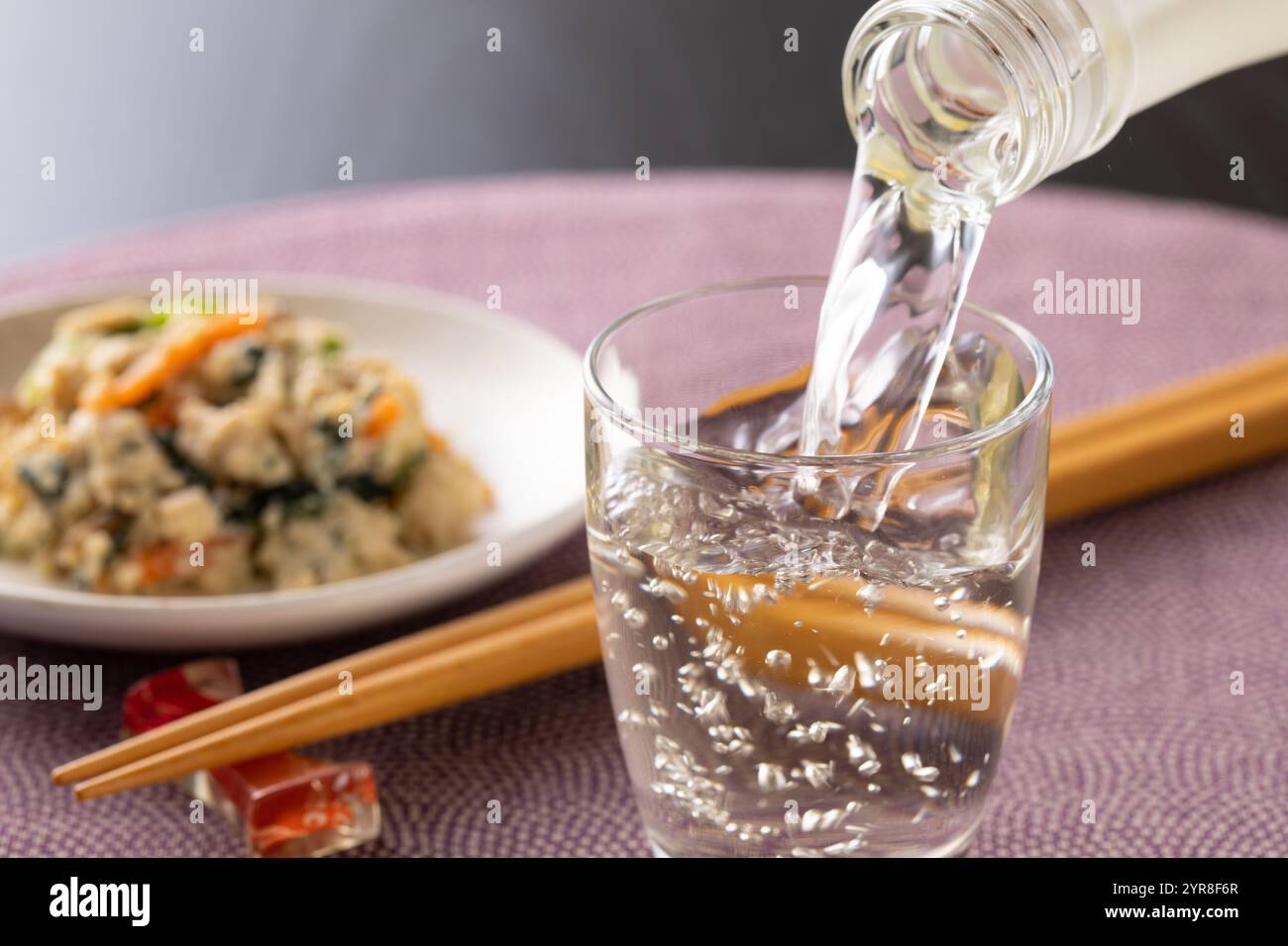 Cold sake and snacks Stock Photo - Alamy
