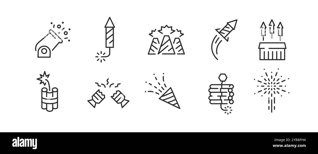 Fireworks Icons Set Stock Vector Image & Art - Alamy