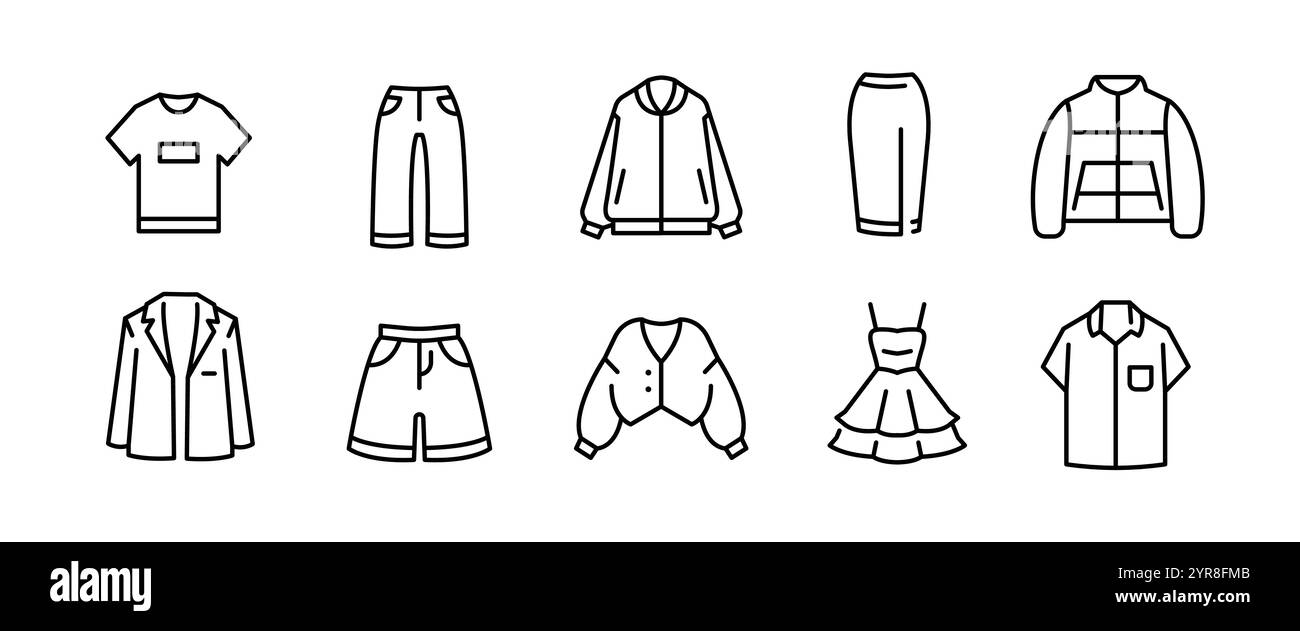 Clothing Icons Set Stock Vector Image & Art - Alamy