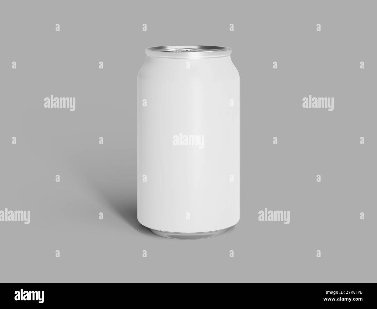 Front View White Blank Drink Can Mockup 3D Rendered Mockup Stock Photo - Alamy