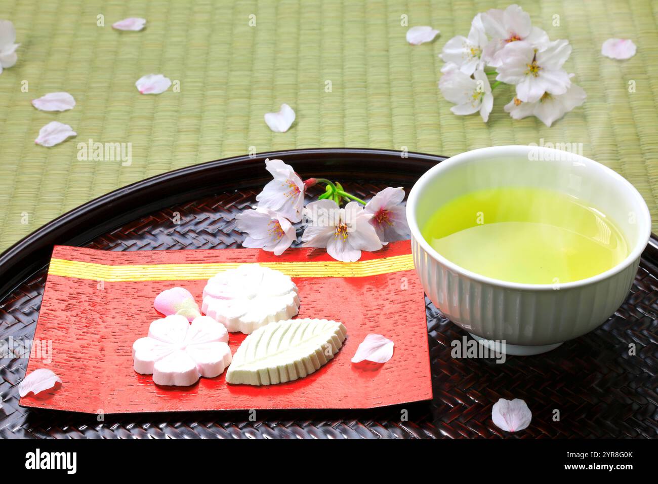 Spring tea and kudzu sweets Stock Photo - Alamy