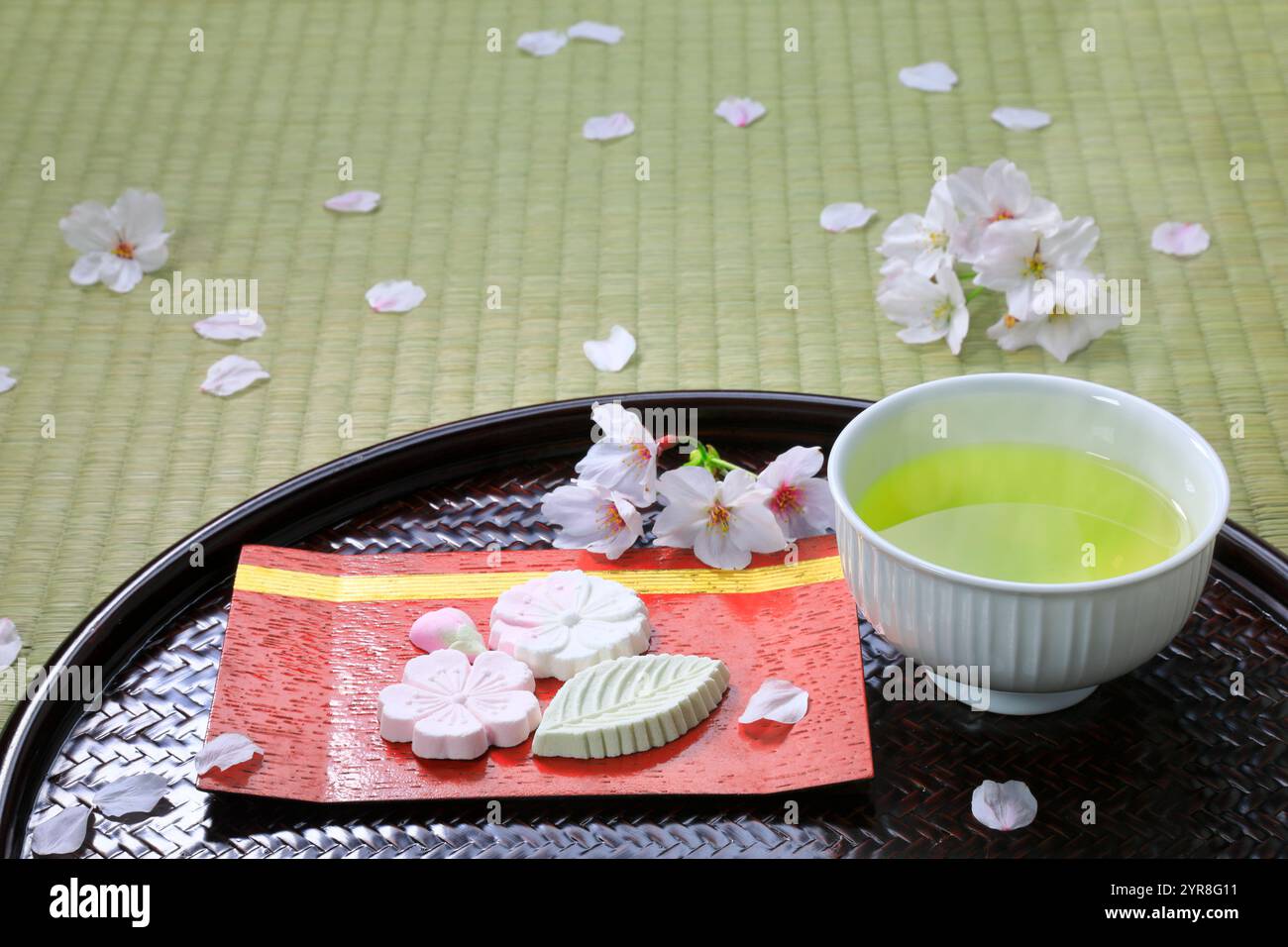 Spring tea and kudzu sweets Stock Photo - Alamy