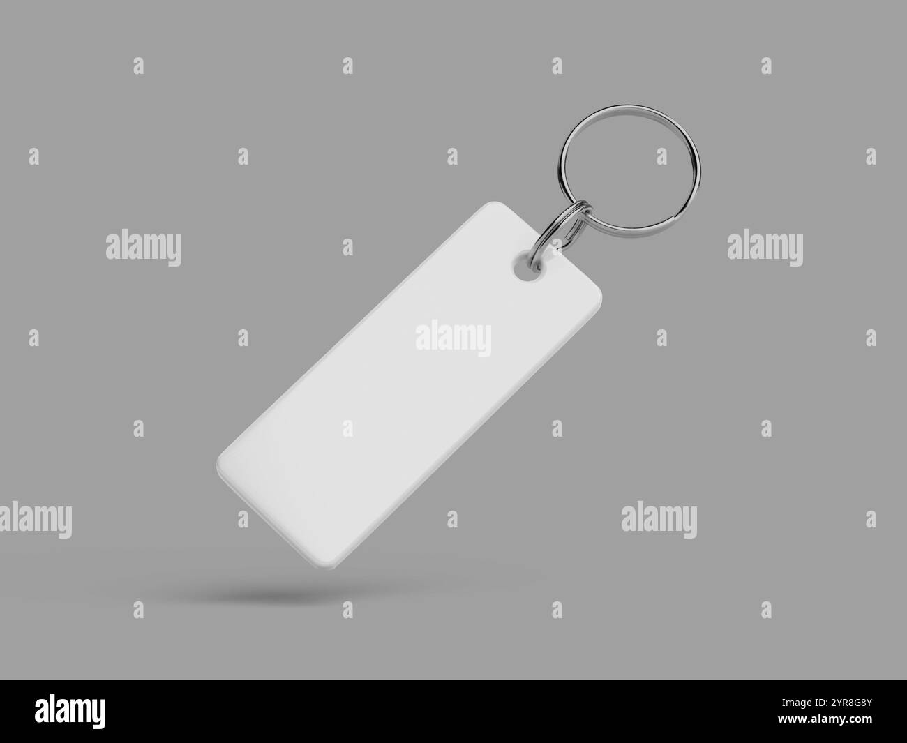 White Blank Acrylic Keychain 3D Render Mockup Stock Photo - Alamy