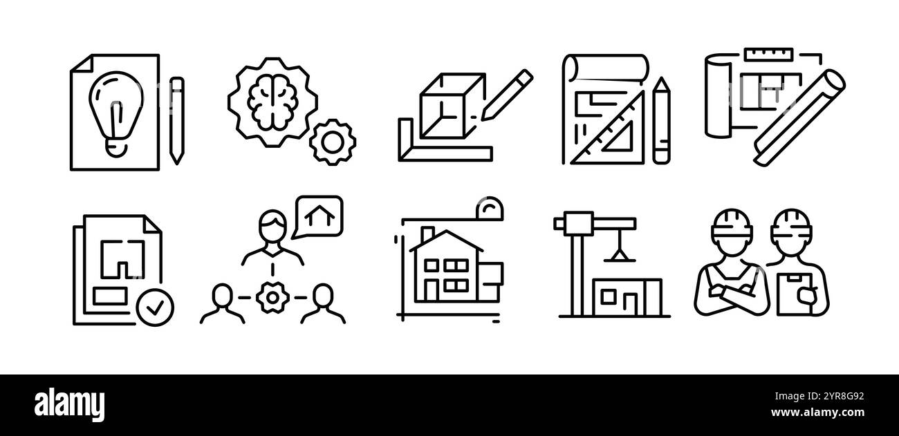 Engineering Icons Set Stock Vector Image & Art - Alamy