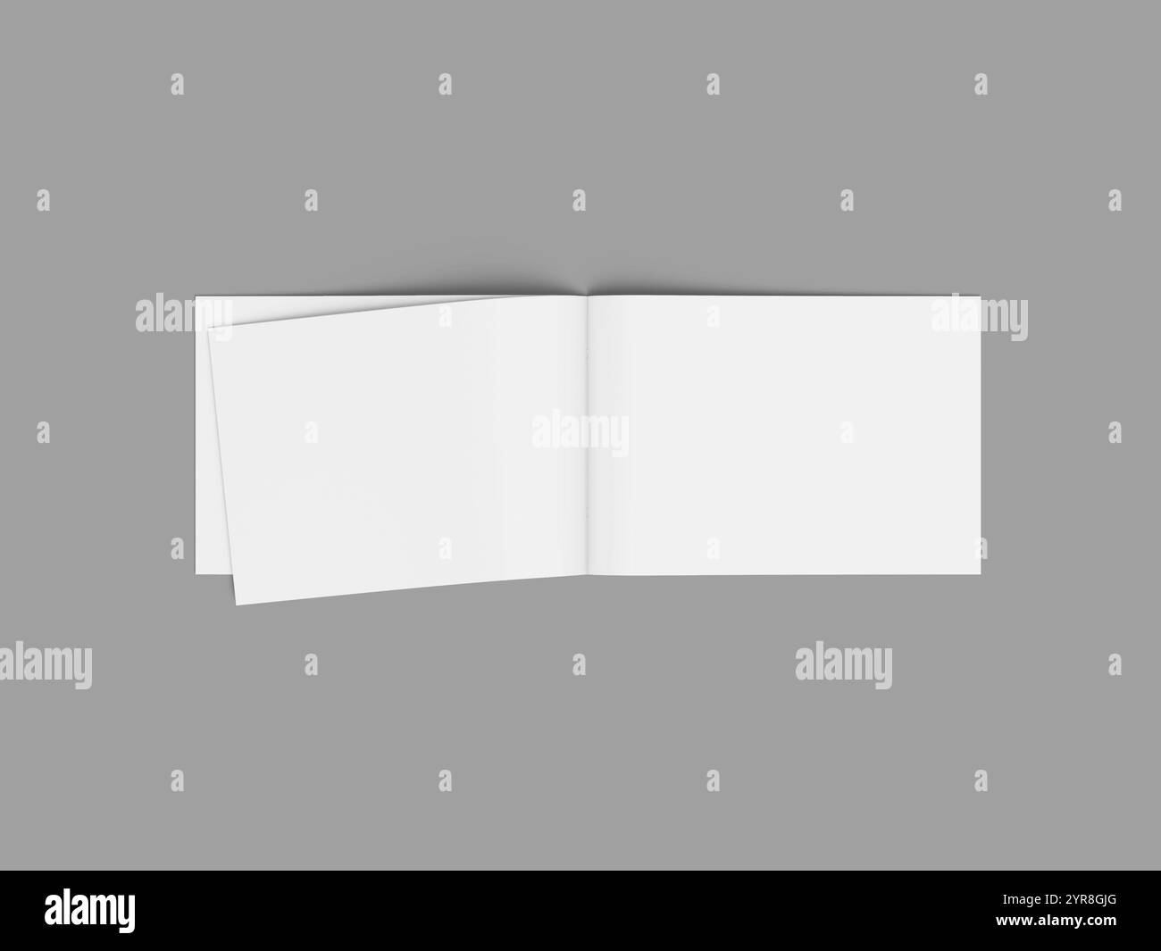 White Blank Flat Lay Inside magazine Book 3D Mockup Stock Photo - Alamy