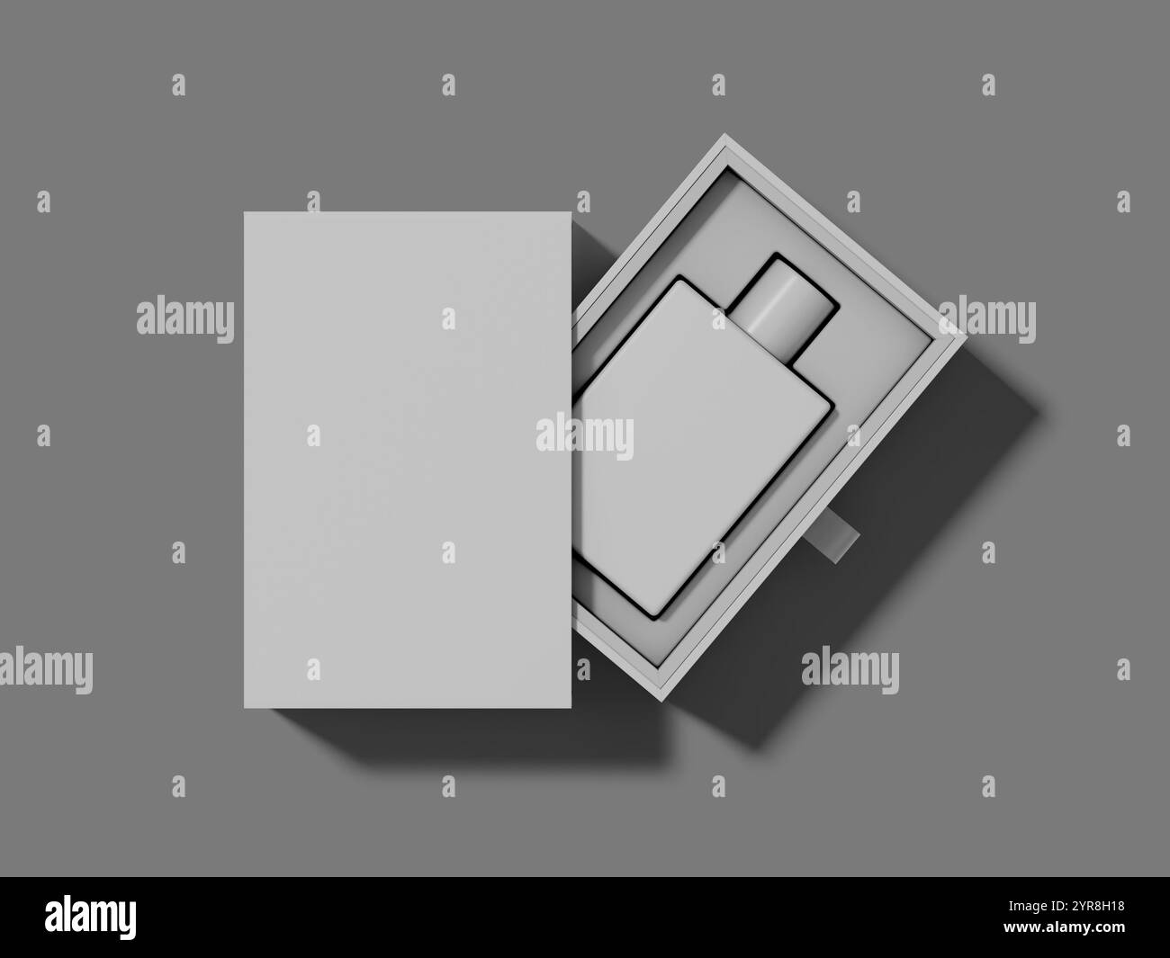 Flat Lay White Blank Perfume inside Box Packaging Mockup Stock Photo ...