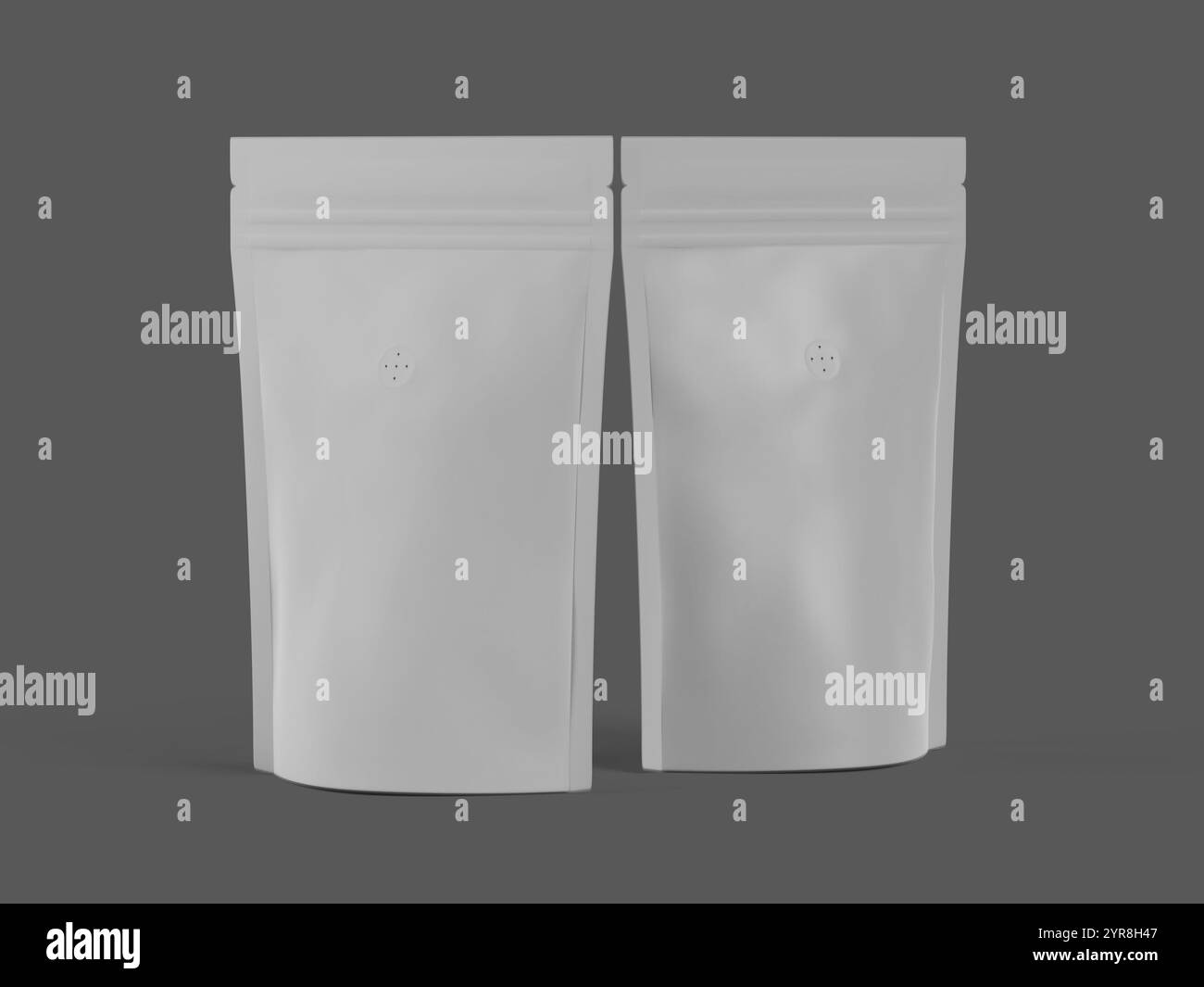 Front White Blank Pouch Packaging 3D Mockup Food and Snack Packaging ...