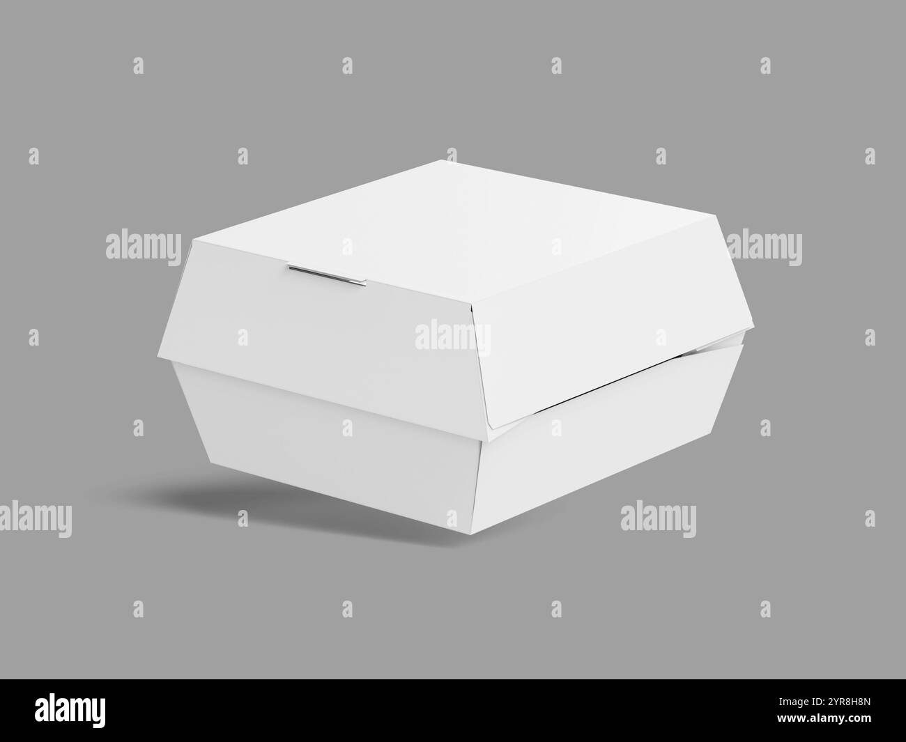 Blank Burger Box Packaging Mockup with Grey Background Stock Photo - Alamy