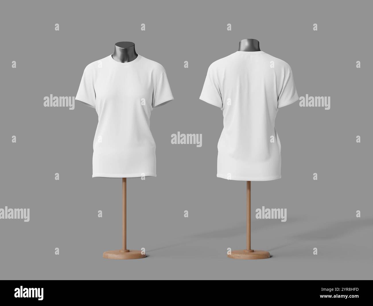 White Blank Women T-Shirt with Mannequin 3D Render Mockup Stock Photo ...