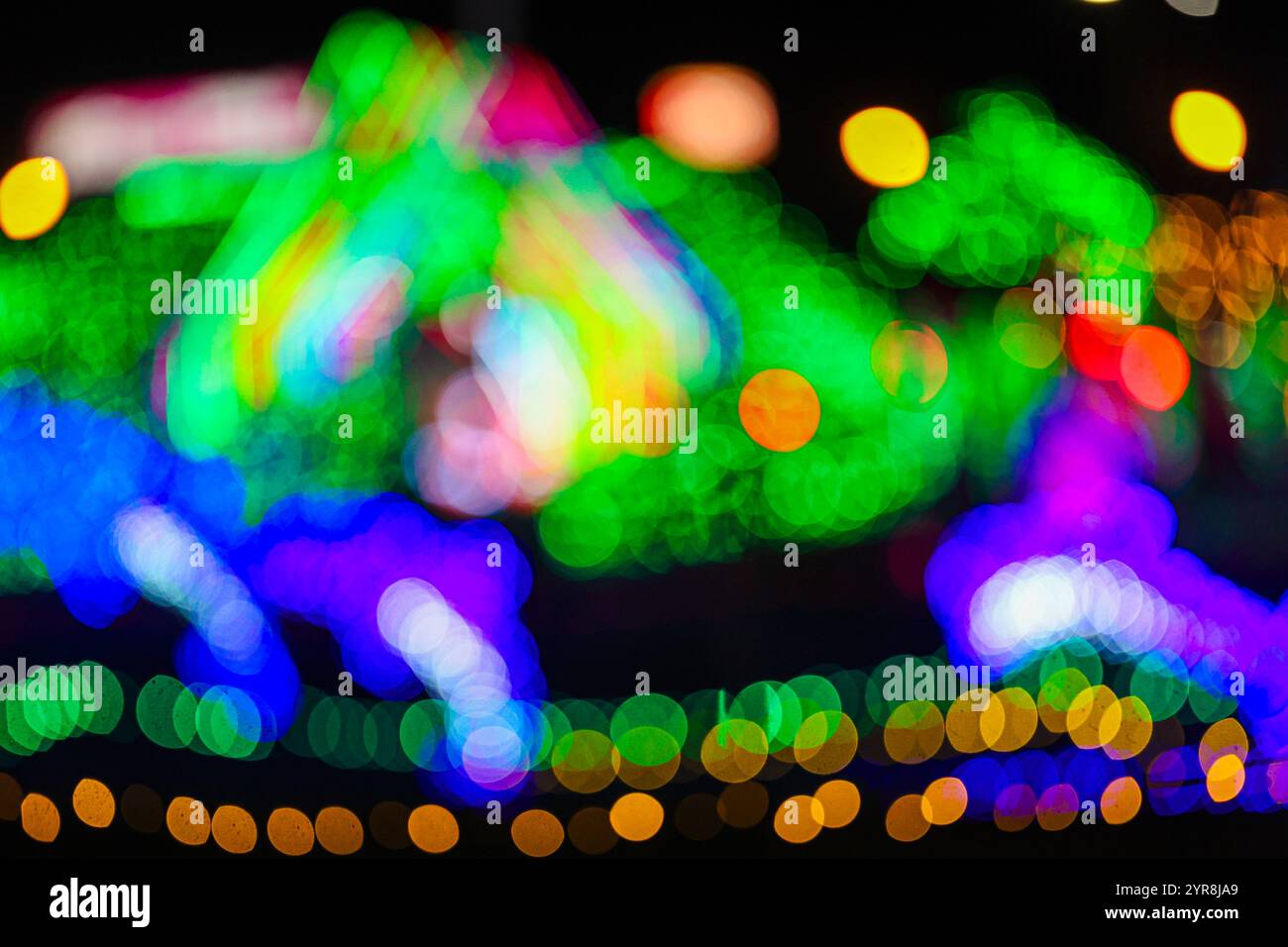 Christmas Fair or Christmas show Hermosillo, colorful LED light show ...