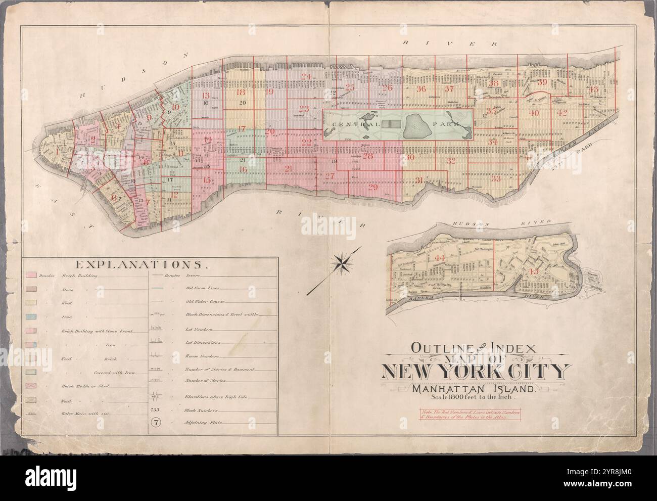 Outline and Index Map of Atlas of New York City : : Manhattan Island ...