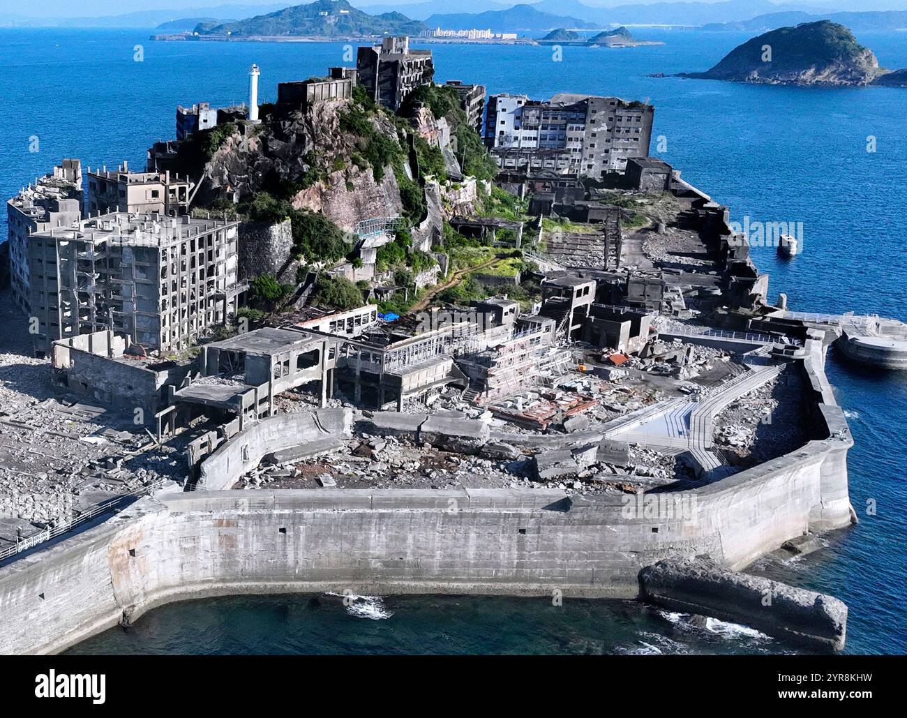 A photo shows Hashima Island (Gunkanjima) in Nagasaki City, Nagasaki ...