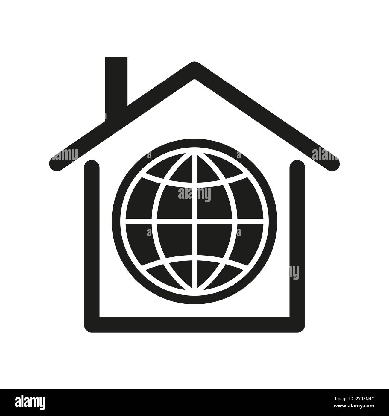 House globe icon. Global network symbol. Vector home concept. Simple ...