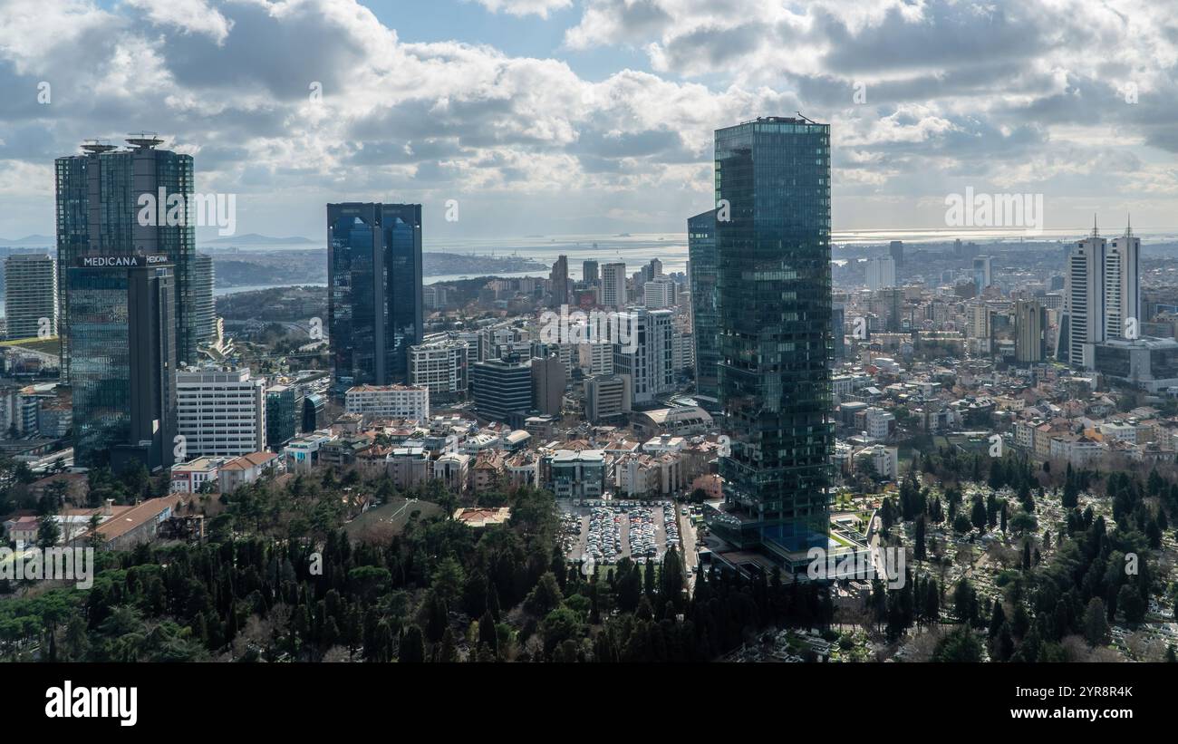 Istanbul, Turkey - 30 January 2024: Aerial view of Istanbul city ...