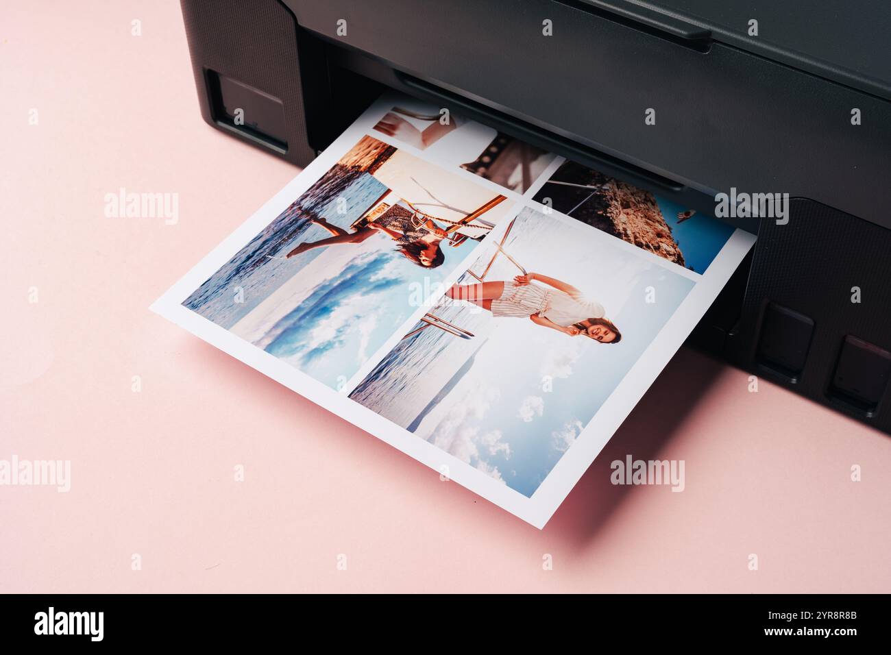 Modern laser printer printing color photos of women close up Stock ...
