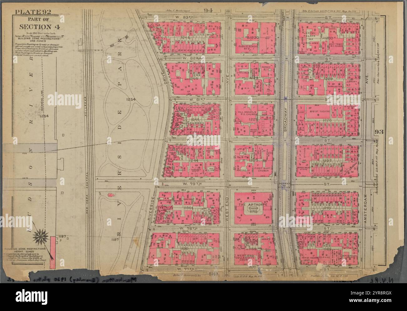 Plate 92, Part of Section 4: [Bounded by W. 83rd Street, Amsterdam ...