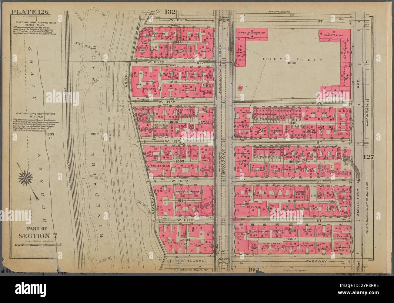Plate 126, Part of Section 7: [Bounded by W. 116th Street, Amsterdam ...