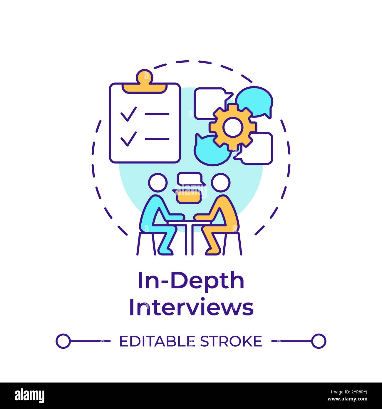 In-depth interviews multi color concept icon Stock Vector Image & Art ...